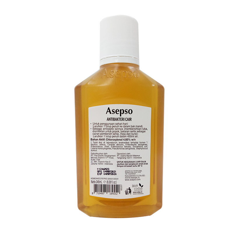 Jual Asepso Antibacterial Liquid 245ml - HBHoz