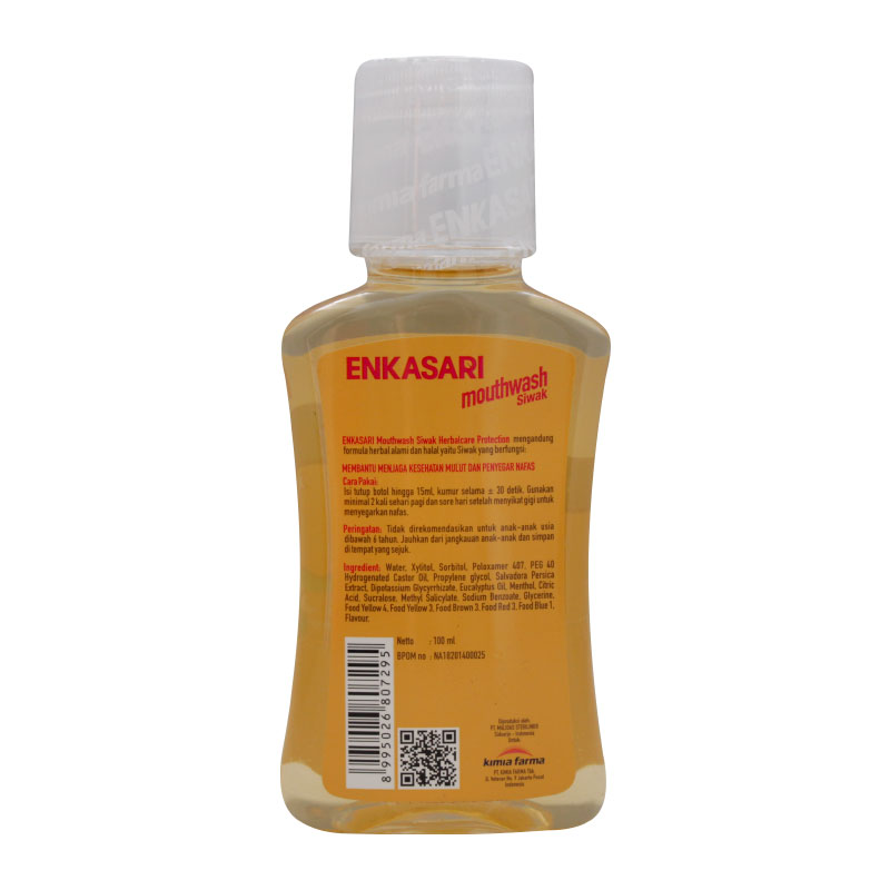 Jual Enkasari Mouthwash Herbalcare Protection Siwak 100ml - HBHoz