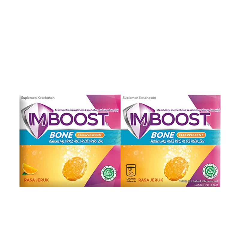Jual Imboost Bone Effervescent Rasa Jeruk Strip Box (10pcs @ 2 Tablet ...