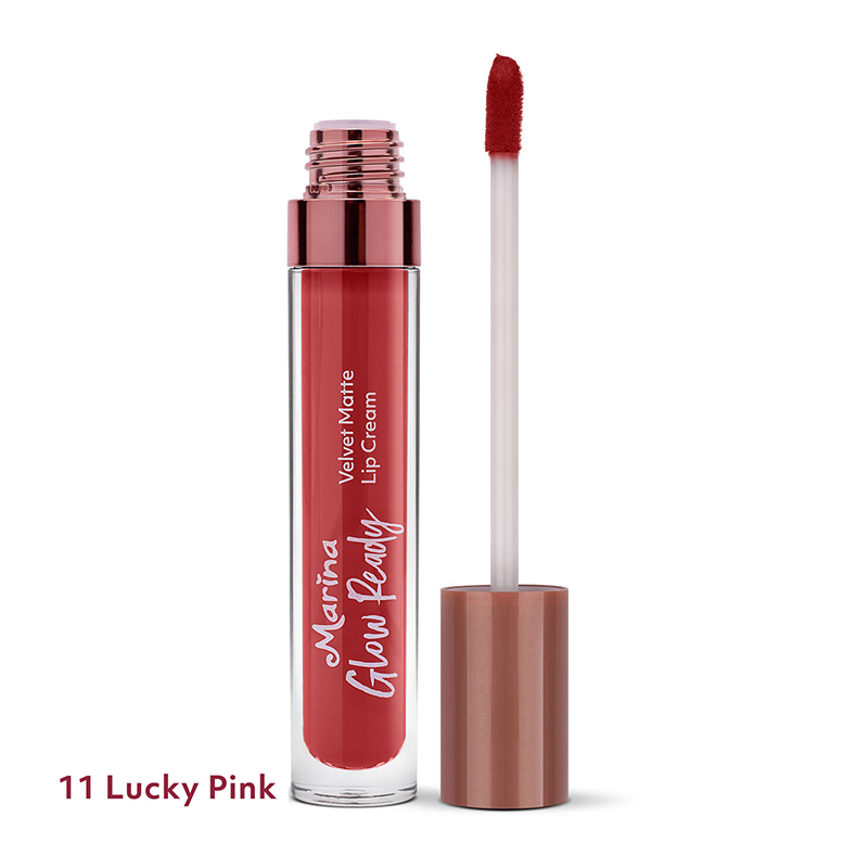 Jual Marina Glow Ready Velvet Matte Lip Cream 11. Lucky Pink - HBHoz
