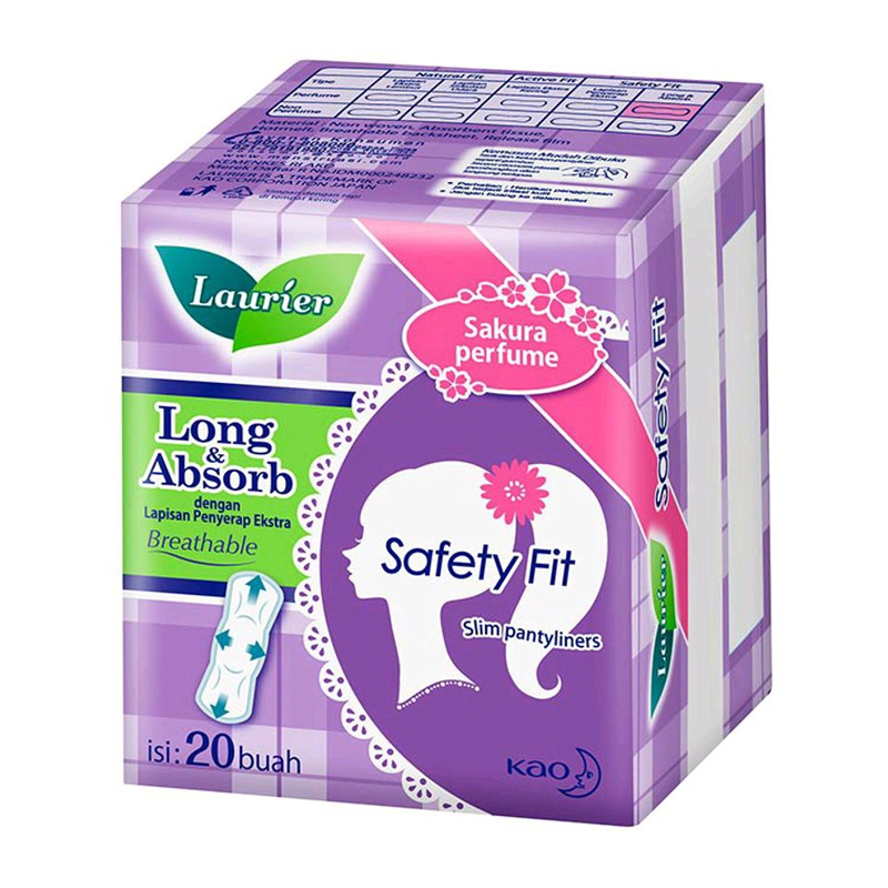 Jual Laurier Pantyliner Safety Fit Long and Absorb Sakura 20pcs - HBHoz