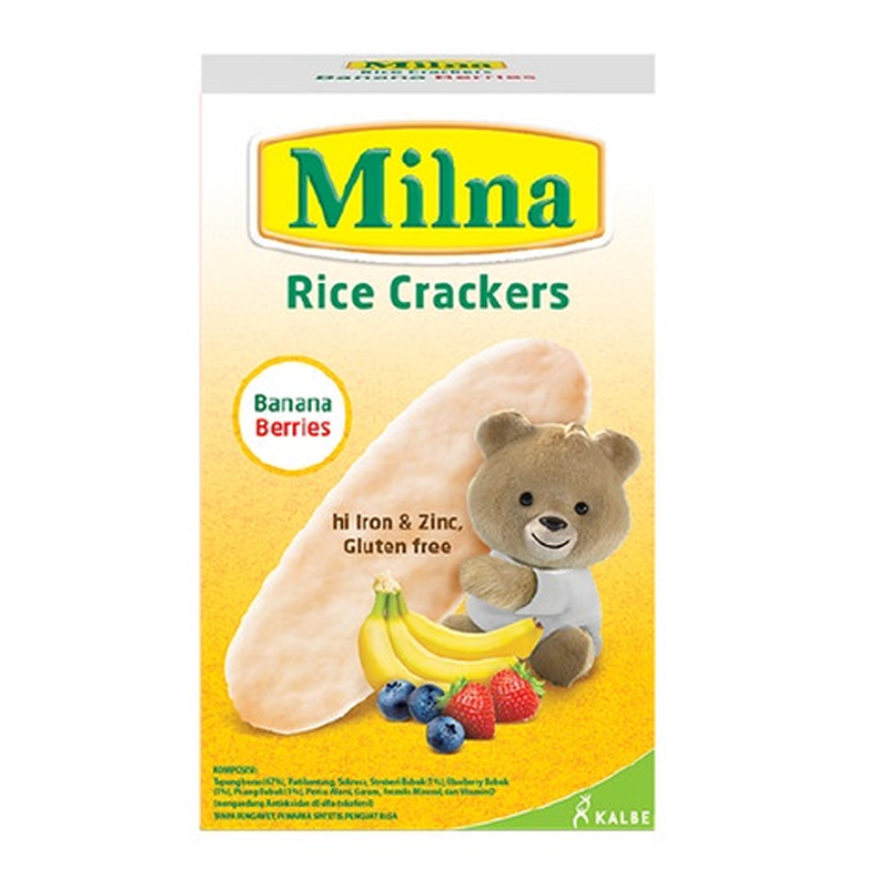 Jual Milna Rice Crackers Banana Berries (5s @4gr) - HBHoz