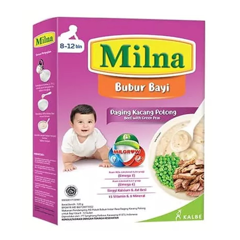 Jual Milna Bubur Bayi Daging Kacang Polong 120gr - HBHoz