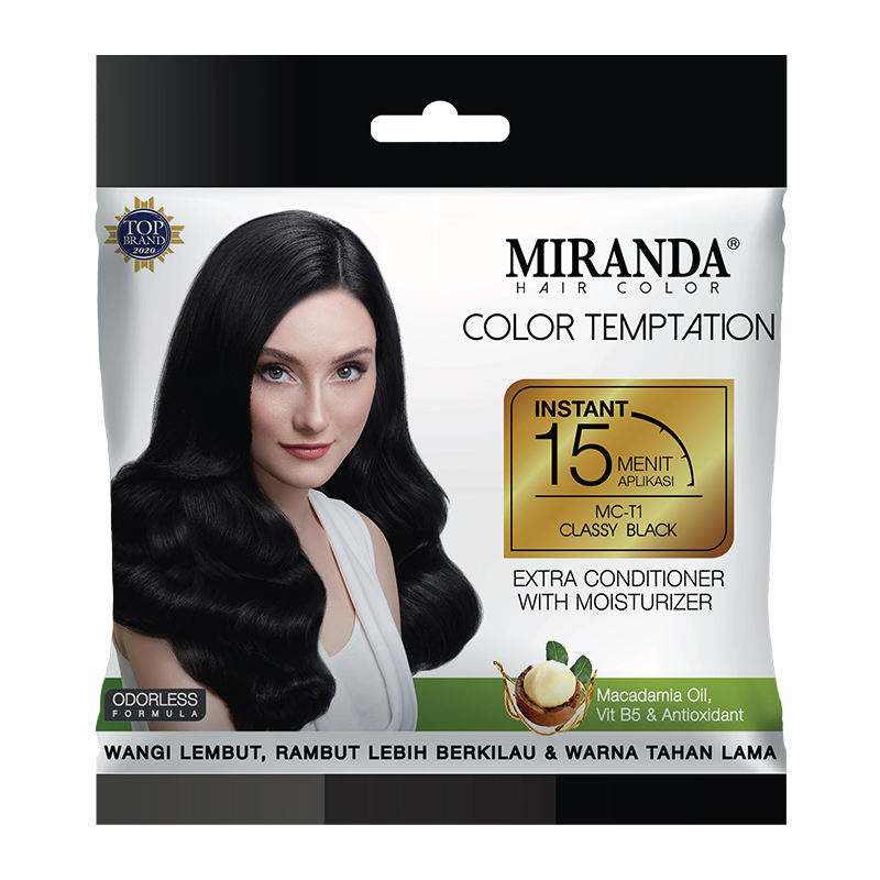 Jual Miranda Hair Color Temptation Classy Black (MC-T1) 20ml (ED: Des ...