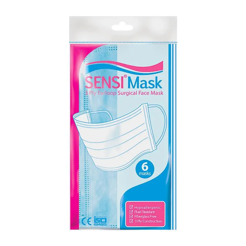 Jual Sensi 3ply Earloop Surgical Face Mask Blue 6s - HBHoz