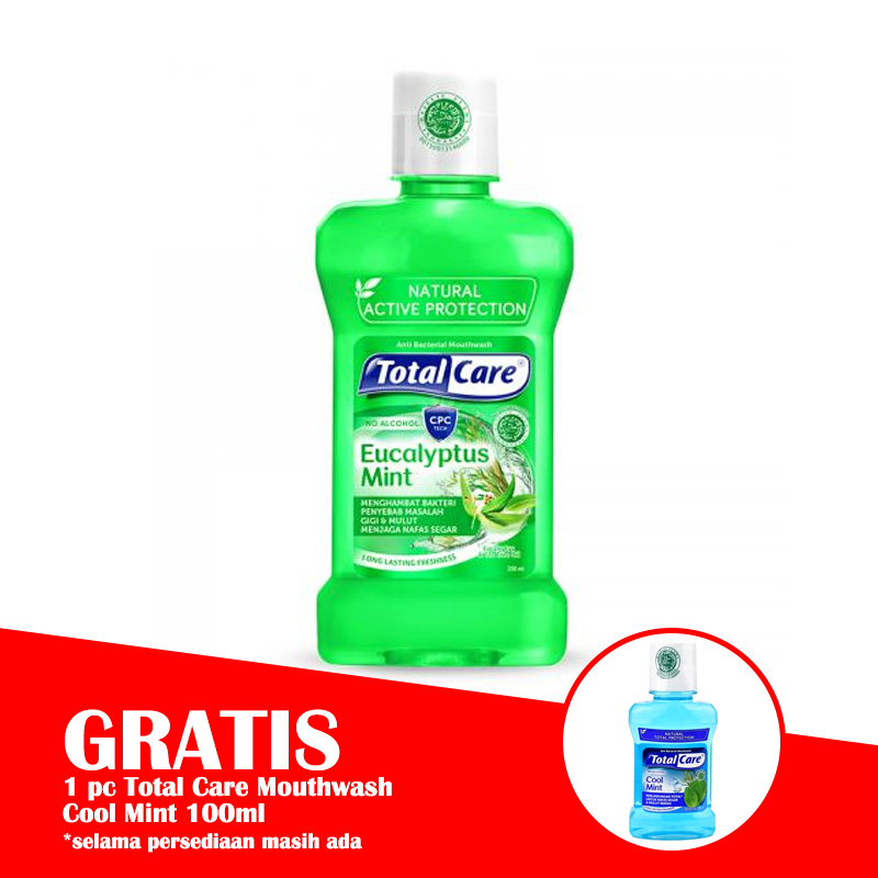 Jual Total Care Mouthwash Eucalyptus Mint 250ml (BELI 1 BONUS Total ...