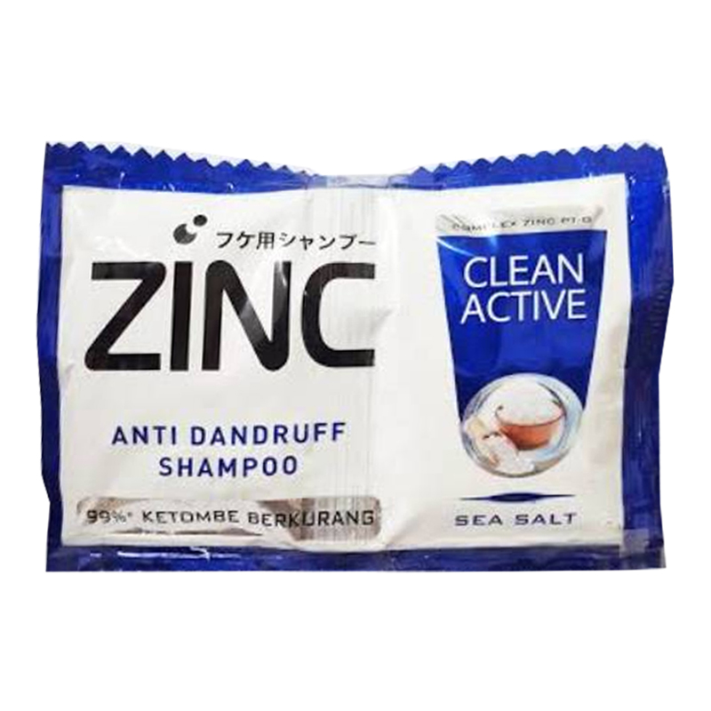 Jual Zinc Anti Dandruff Shampoo Clean and Active Sachet 10ml - HBHoz