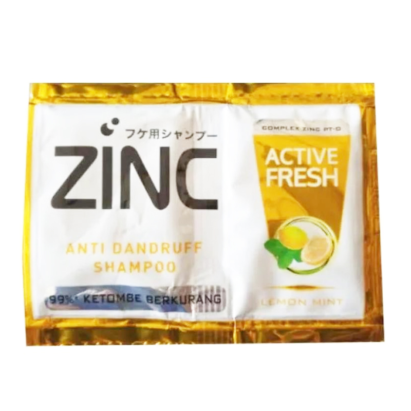 Jual Zinc Anti Dandruff Shampoo Active Fresh Sachet 10ml - HBHoz